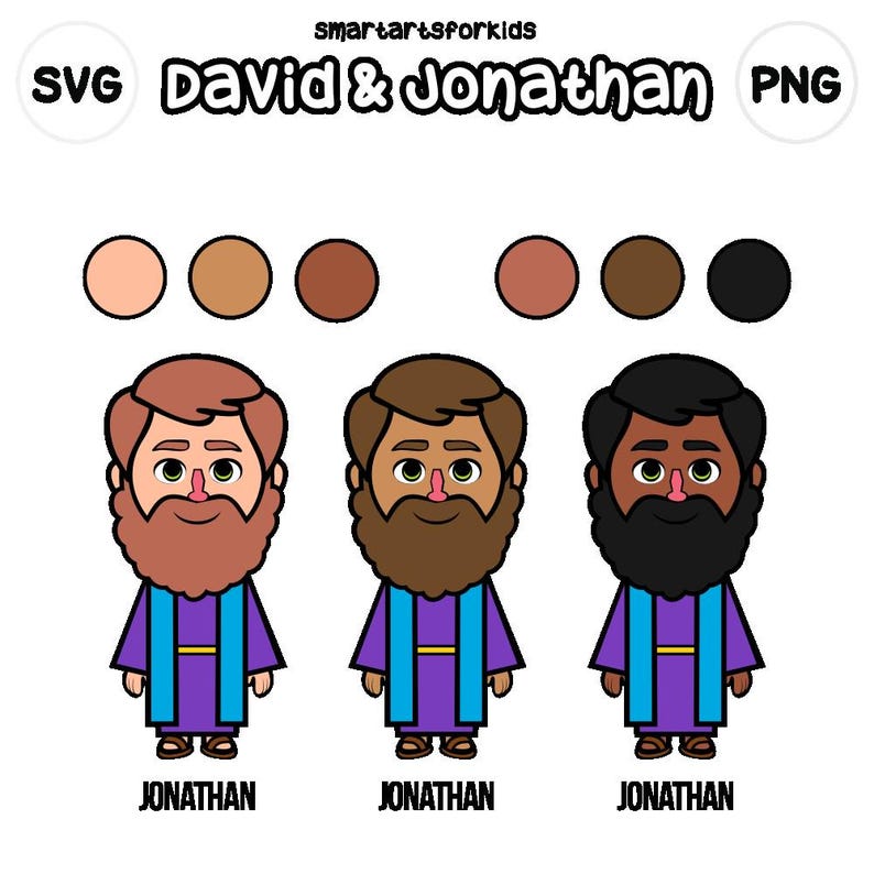 David and Jonathan Clip Art- Bible Based - Bible Characters - VBS ...