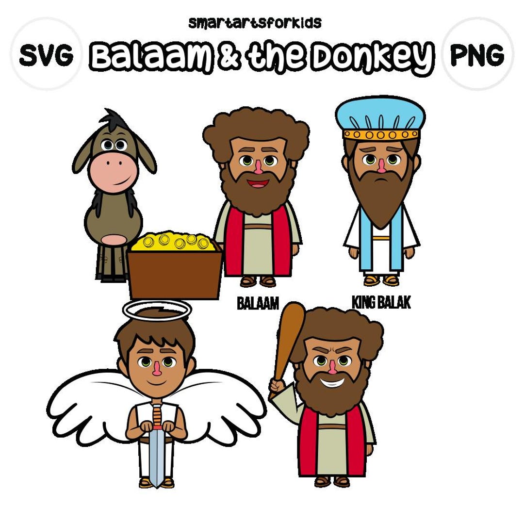Balaam and the Donkey Clip Art- Bible Based - Bible Characters - VBS ...