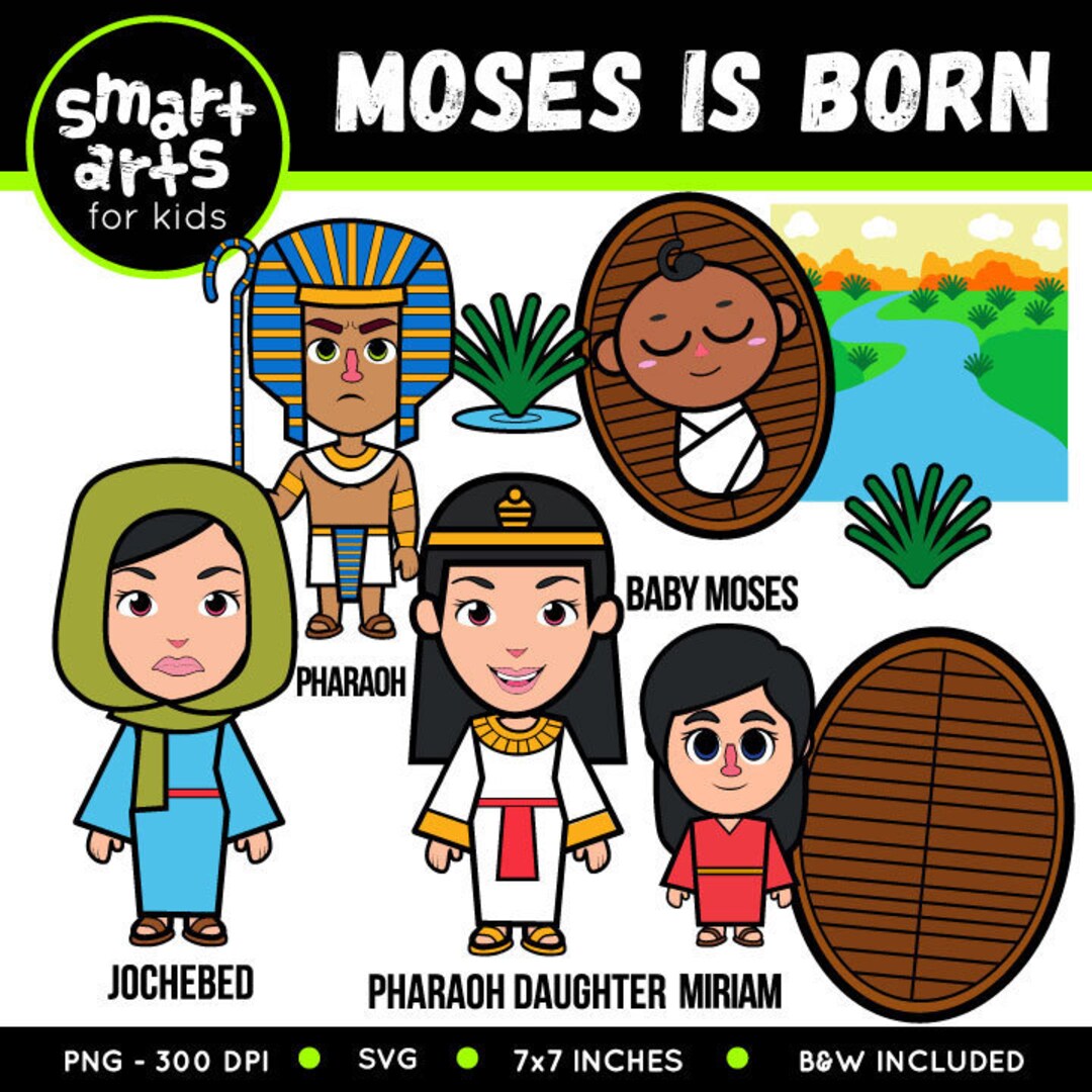 Moses is Born Clip Art Bible Based Bible Character Baby - Etsy