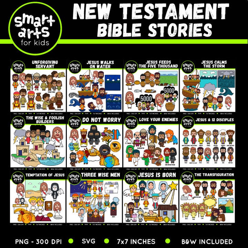 New Testament Bible Stories Clip Art Bundle Story for Kids - Etsy