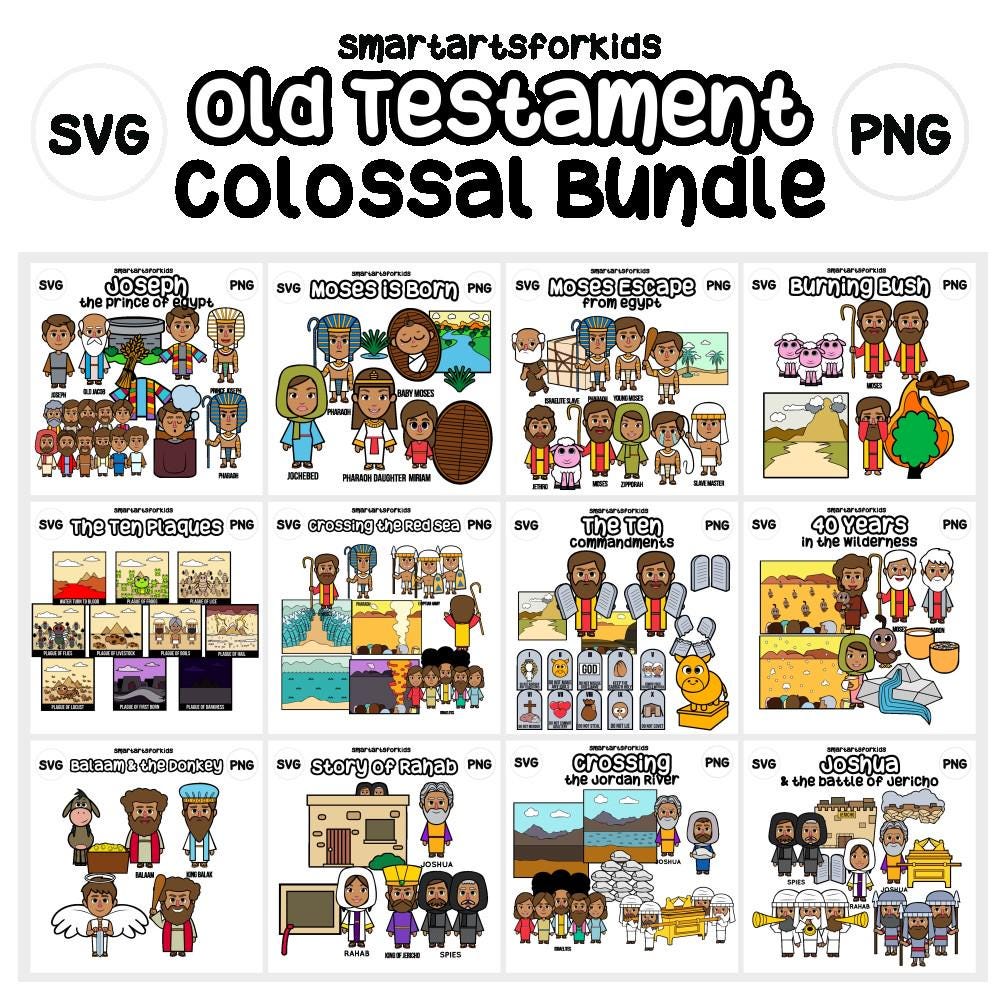 Old Testament Bible Stories Clip Art Bundle - Story for Kids - Bible ...