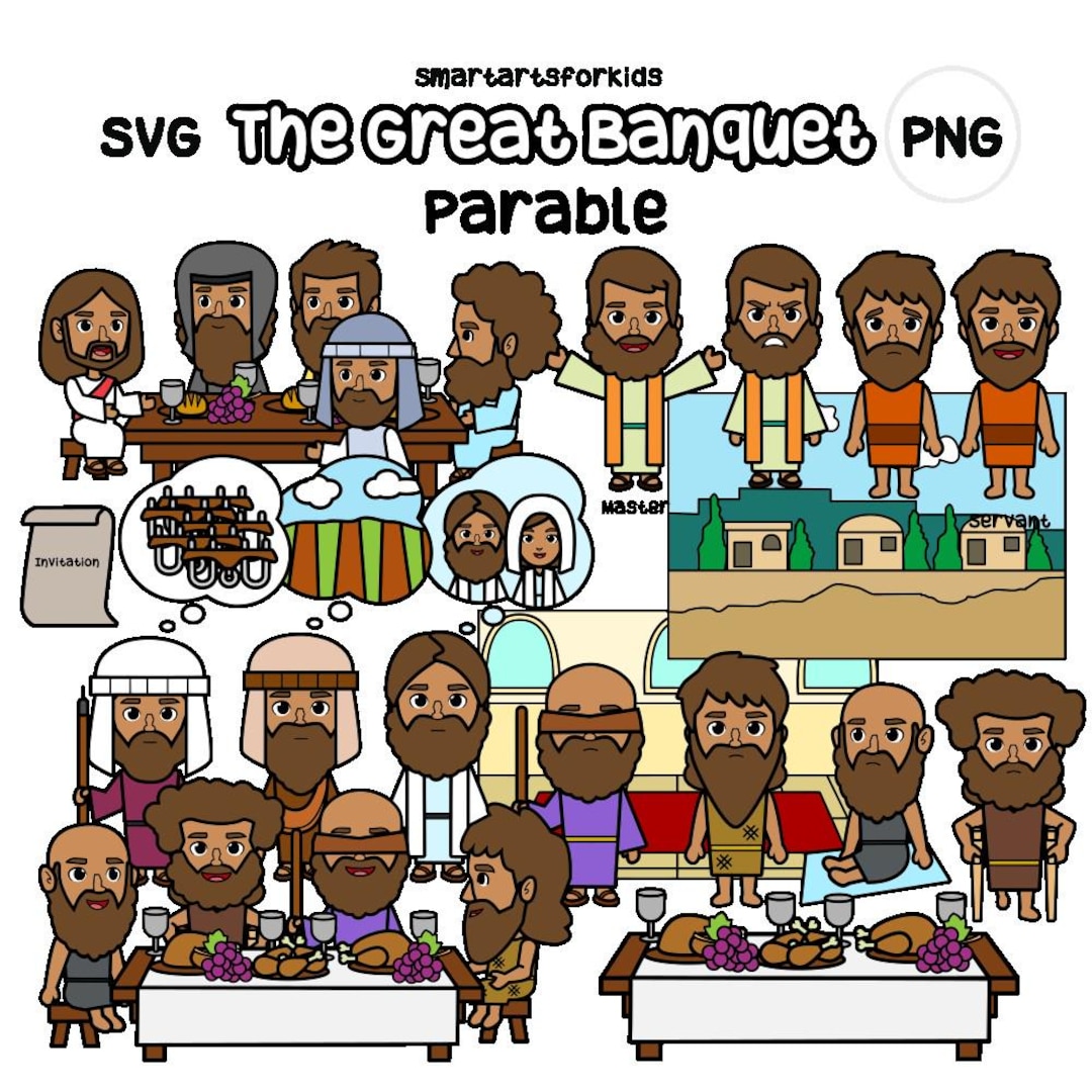Parable of the Great Banquet Clip Art - Bible Based - Parable - Bible ...