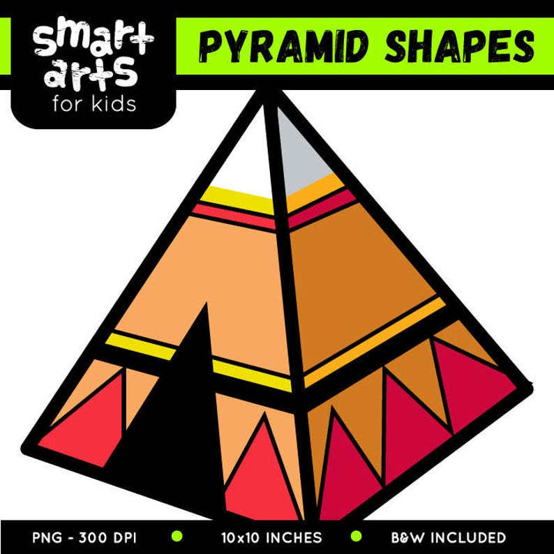 Pyramid Shapes Clip Art Cartoon pyramid pyramid | Etsy