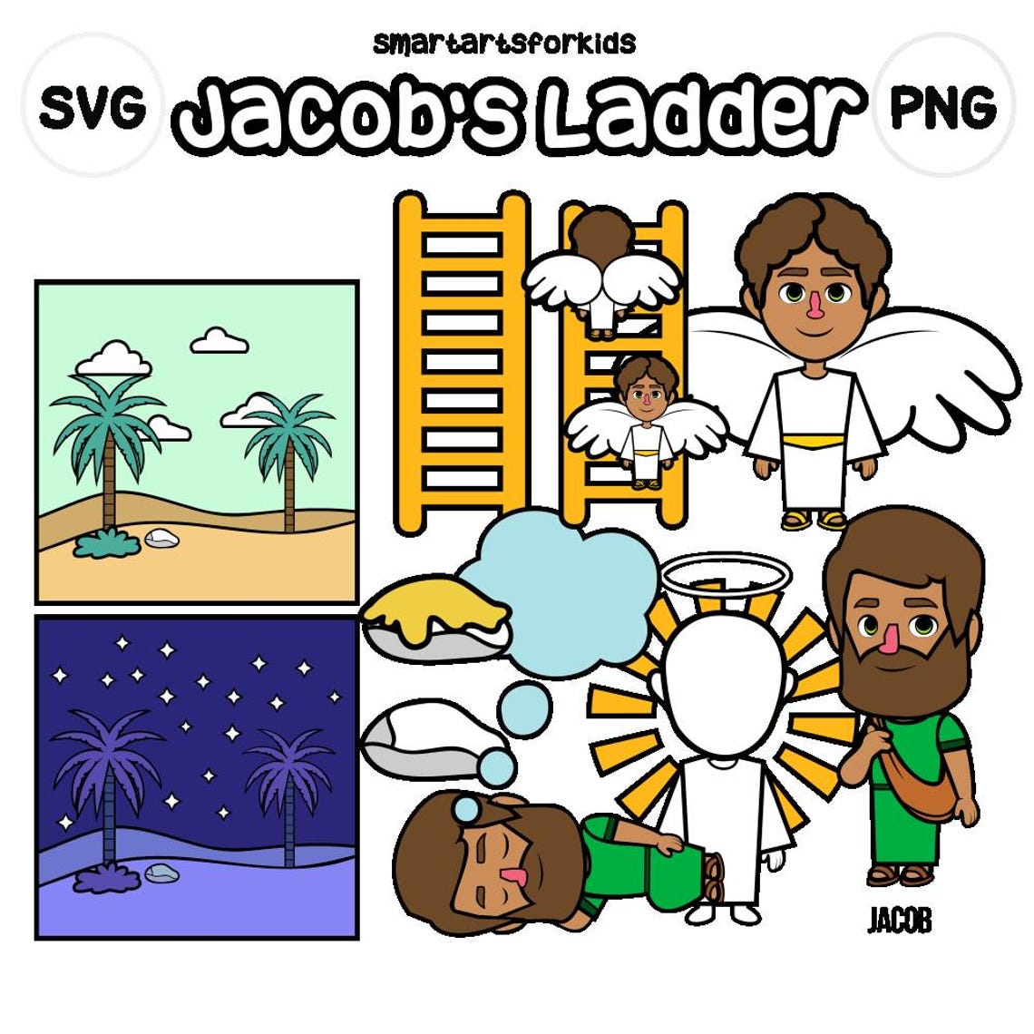 Jacob's Ladder Clip Art- Bible Based - Bible Characters - VBS - Instant ...