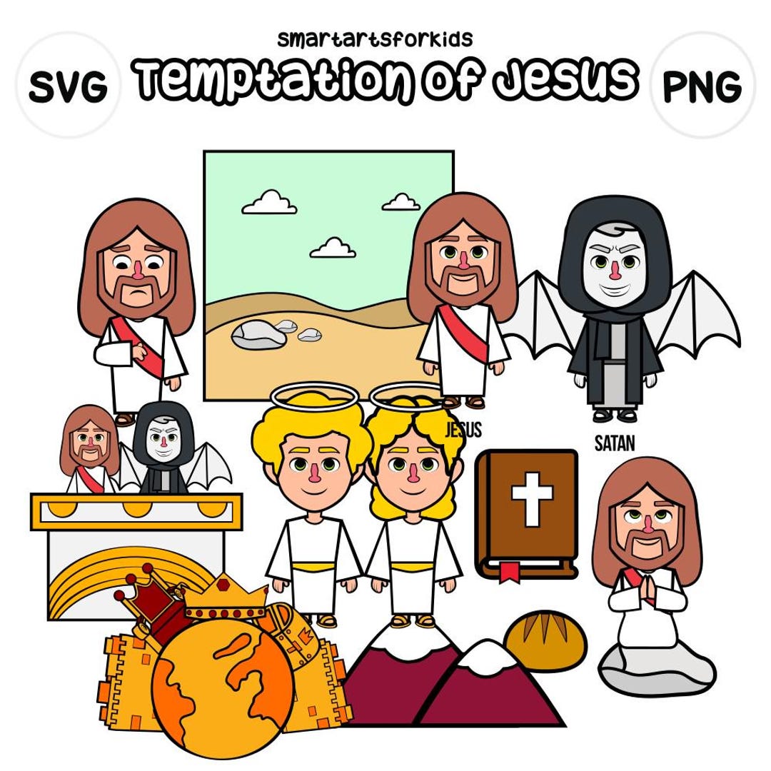 The Temptation of Jesus Clipart - Bible Based - Bible Characters - SVG ...