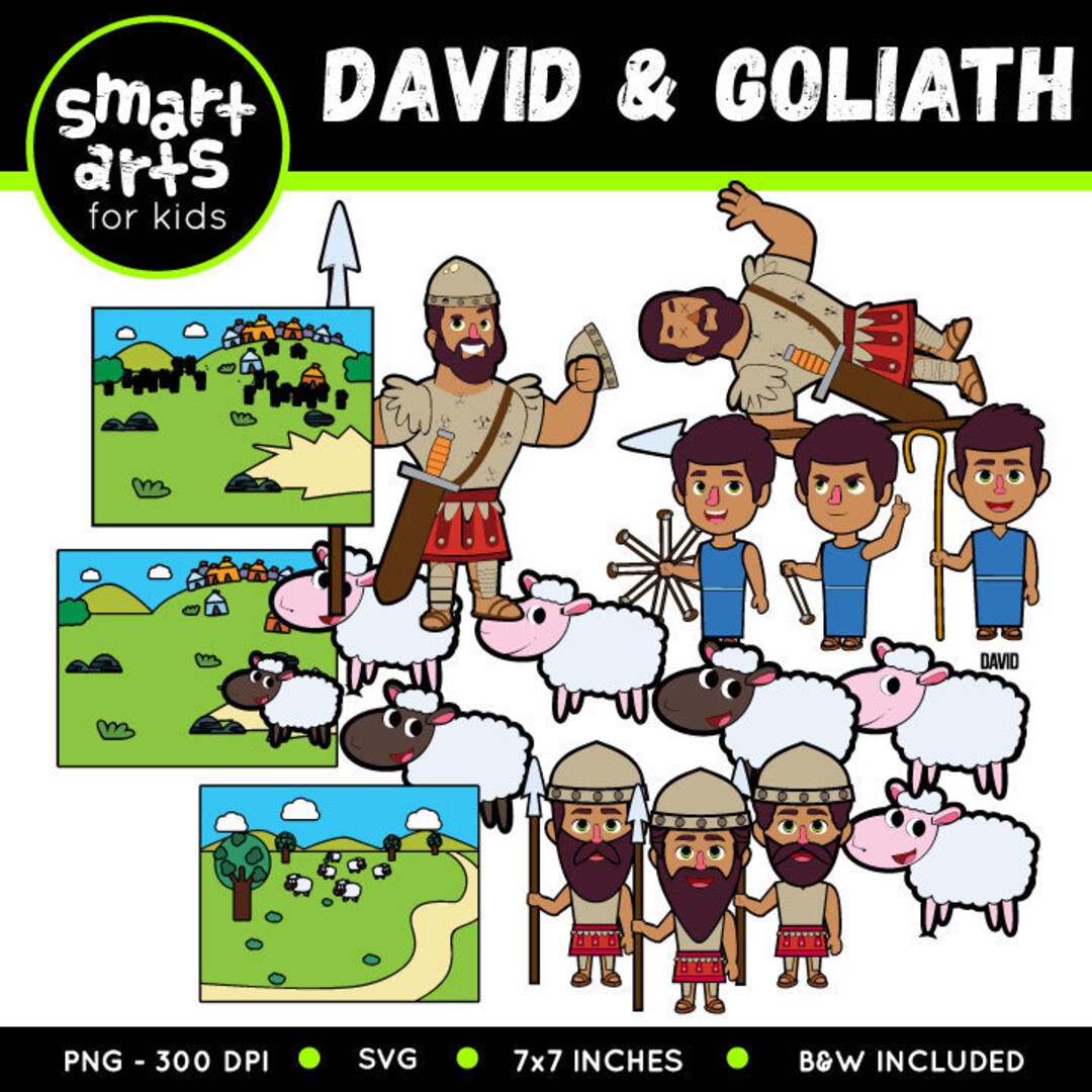 David and Goliath Clip Art Bible Based Bible Characters - Etsy