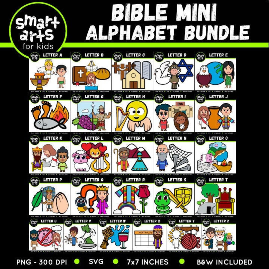 Bible Mini Alphabet Clip Arts COLOSSAL Bundle - VBS - Bible Clip Art ...