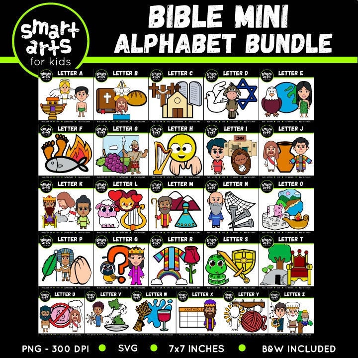 Bible Mini Alphabet Clip Arts COLOSSAL Bundle VBS Bible - Etsy