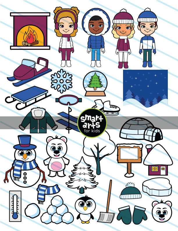 Winter Clip Art Set Winter Svg Cut Files Winter Clipart | Etsy