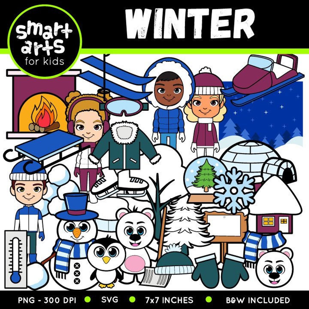 Winter Clip Art Set Winter Svg Cut Files Winter Clipart Instant ...