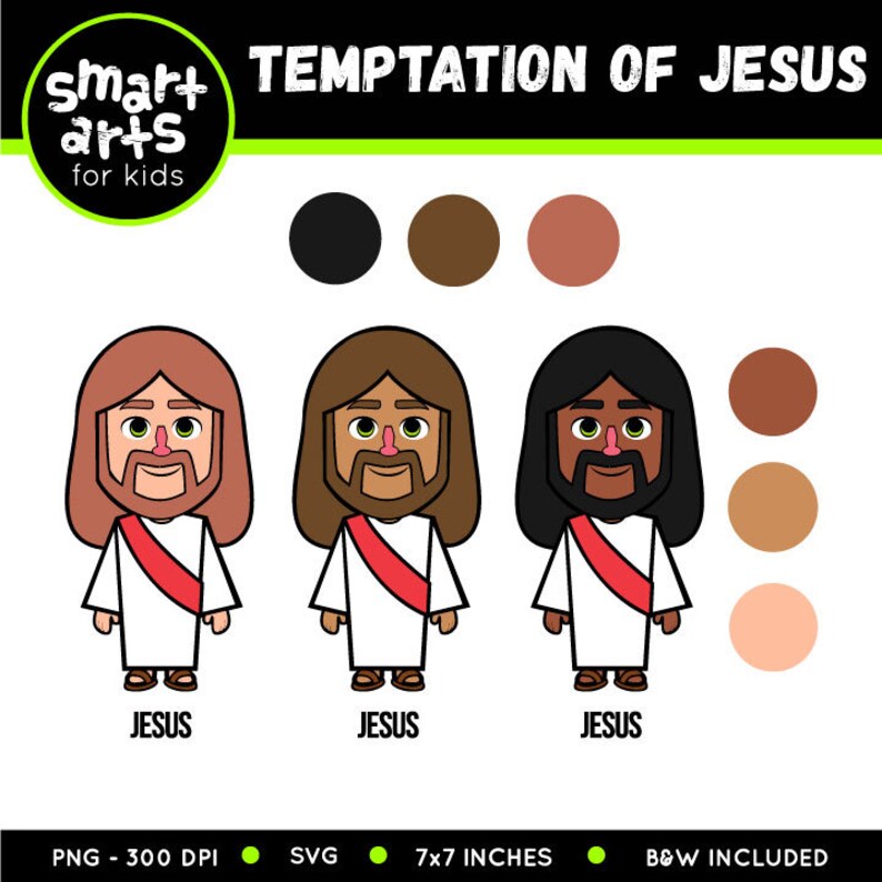 The Temptation of Jesus Clipart Bible Based Bible - Etsy UK