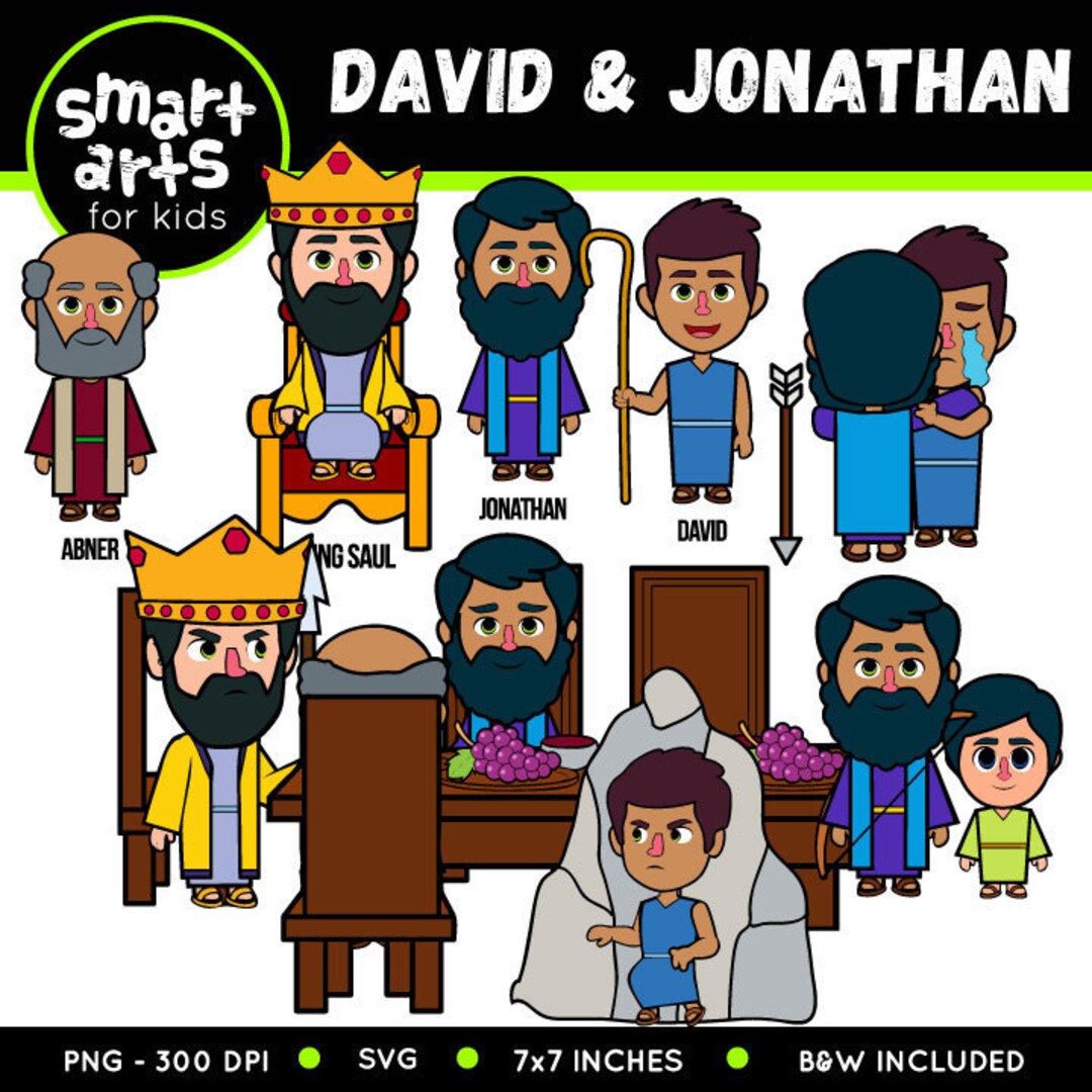 David and Jonathan Clip Art Bible Based Bible Characters - Etsy