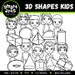 Math 3D Shapes Kids Clip Art- Cartoon - Instant Download - SVG - Vector ...