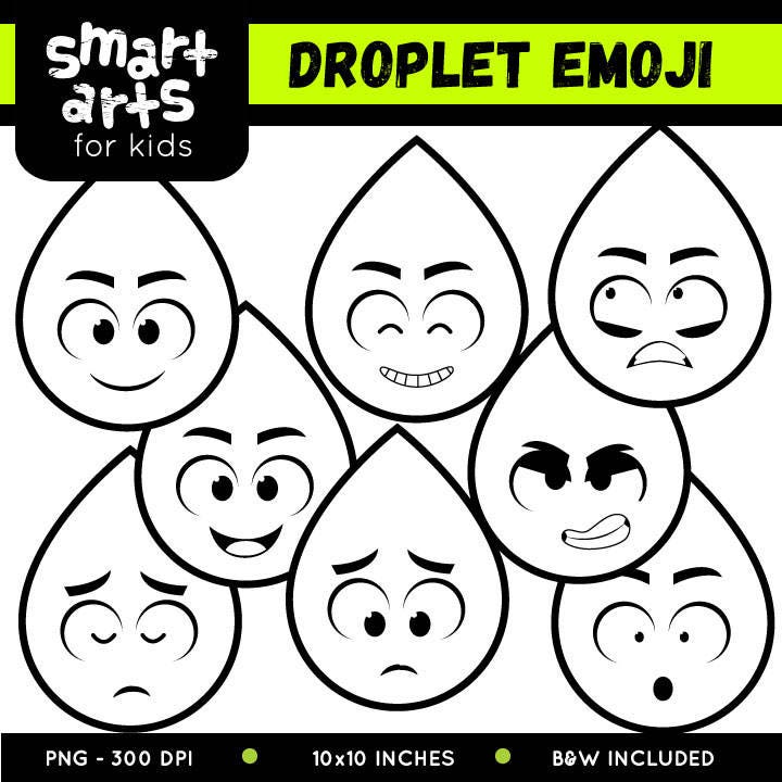 Droplet Emoji Clip Art Cartoon Digital Graphics Droplet - Etsy