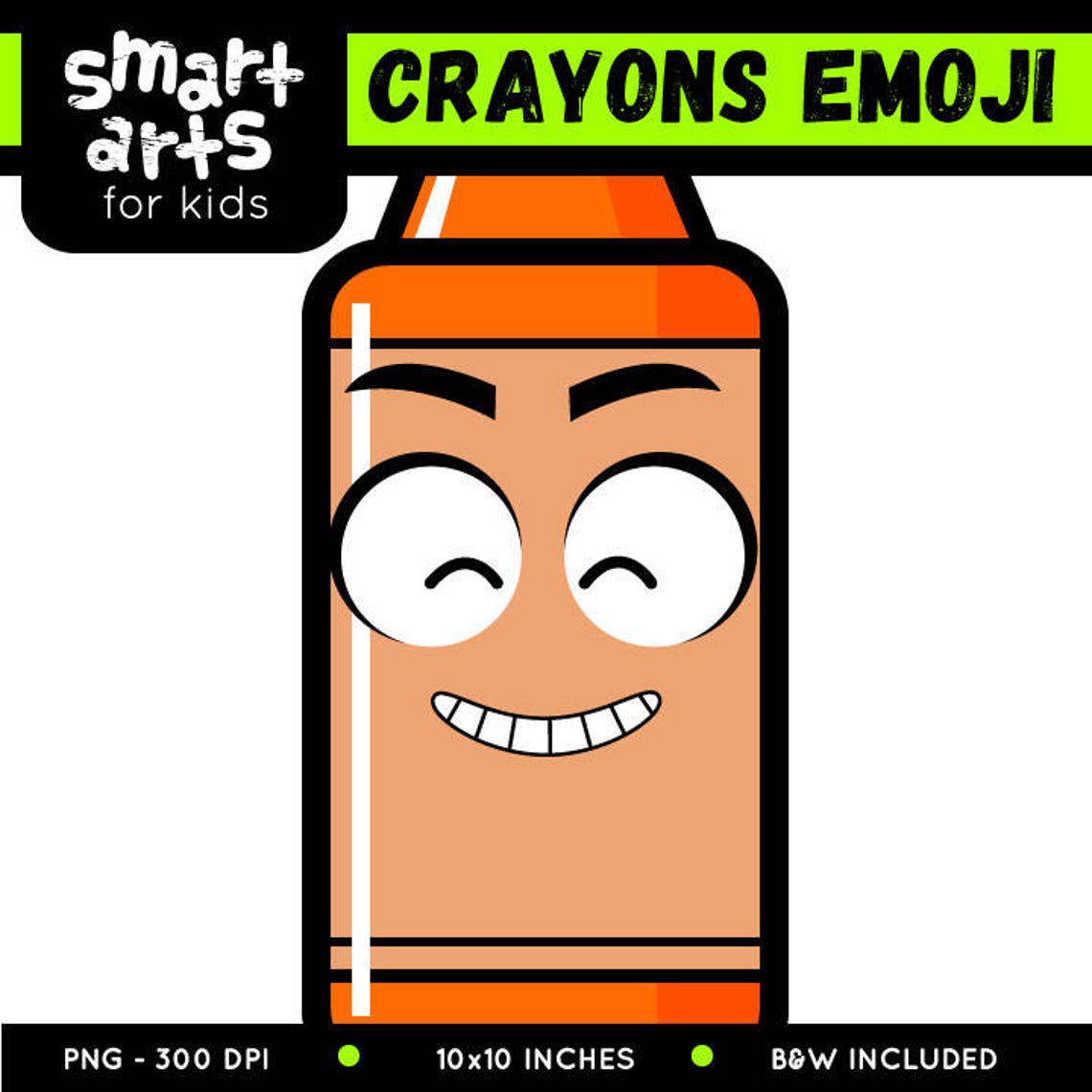 Crayons Emoji Clip Art Cartoon crayons emoji instant | Etsy