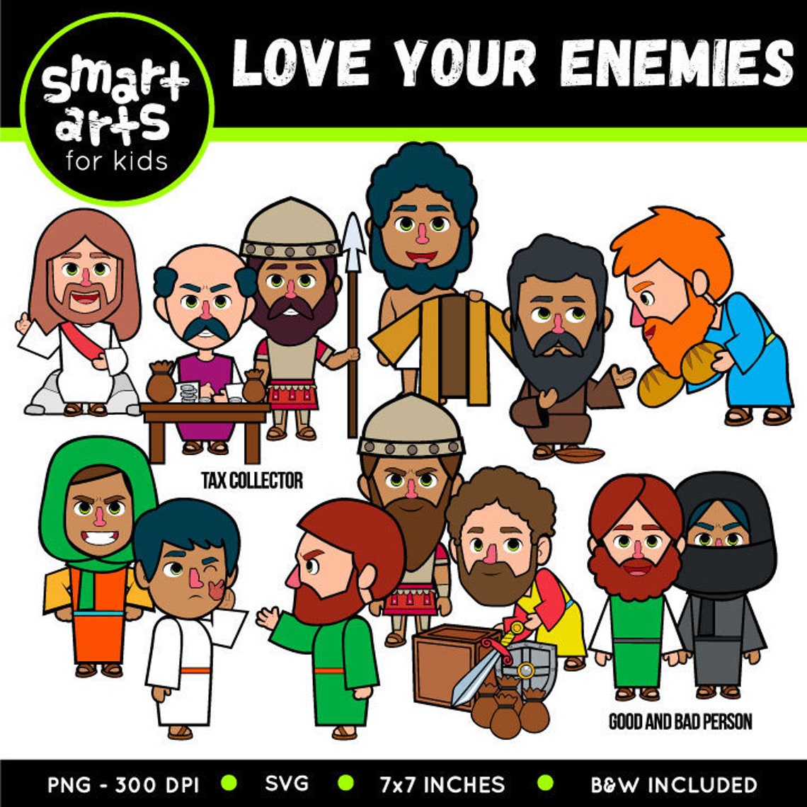 Love Your Enemies Clipart Bible Based Bible Characters - Etsy