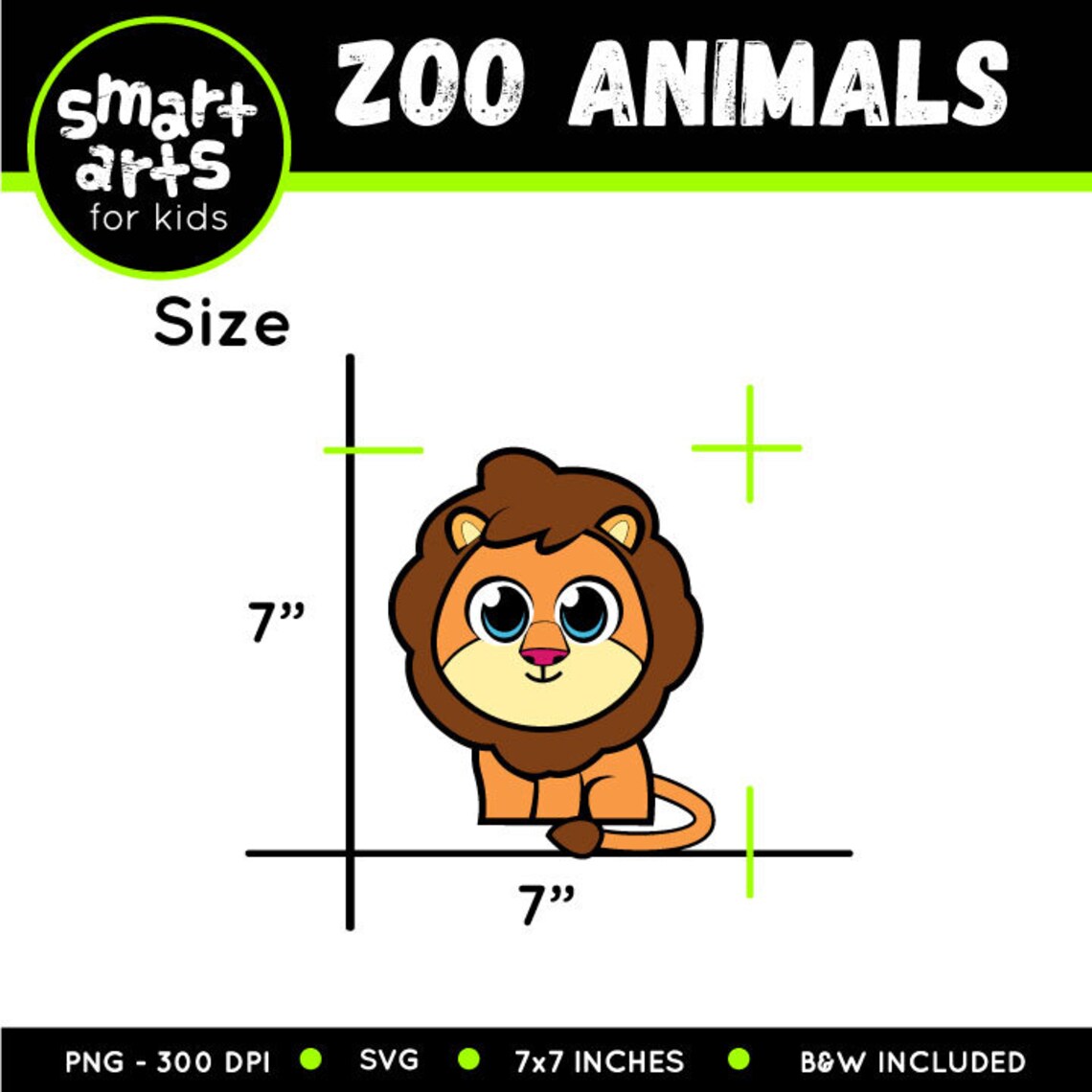 Zoo Animals Clip Art png png clipart graphics artwork | Etsy