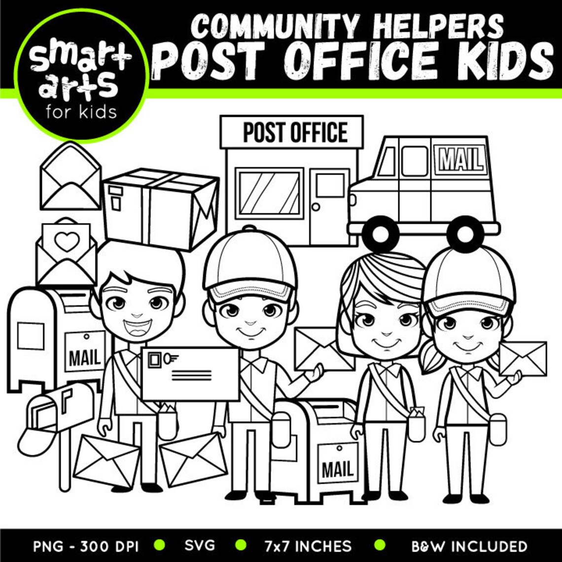 Post Office Clip Art Png Png Clipart Graphics Artwork - Etsy