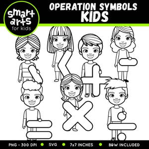 Operation Symbols Kids Clip Art Cartoon Digital Graphics | Etsy