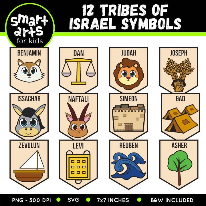 12 Tribes of Israel Symbols Clip Art Israel Symbols Bible - Etsy Hong Kong
