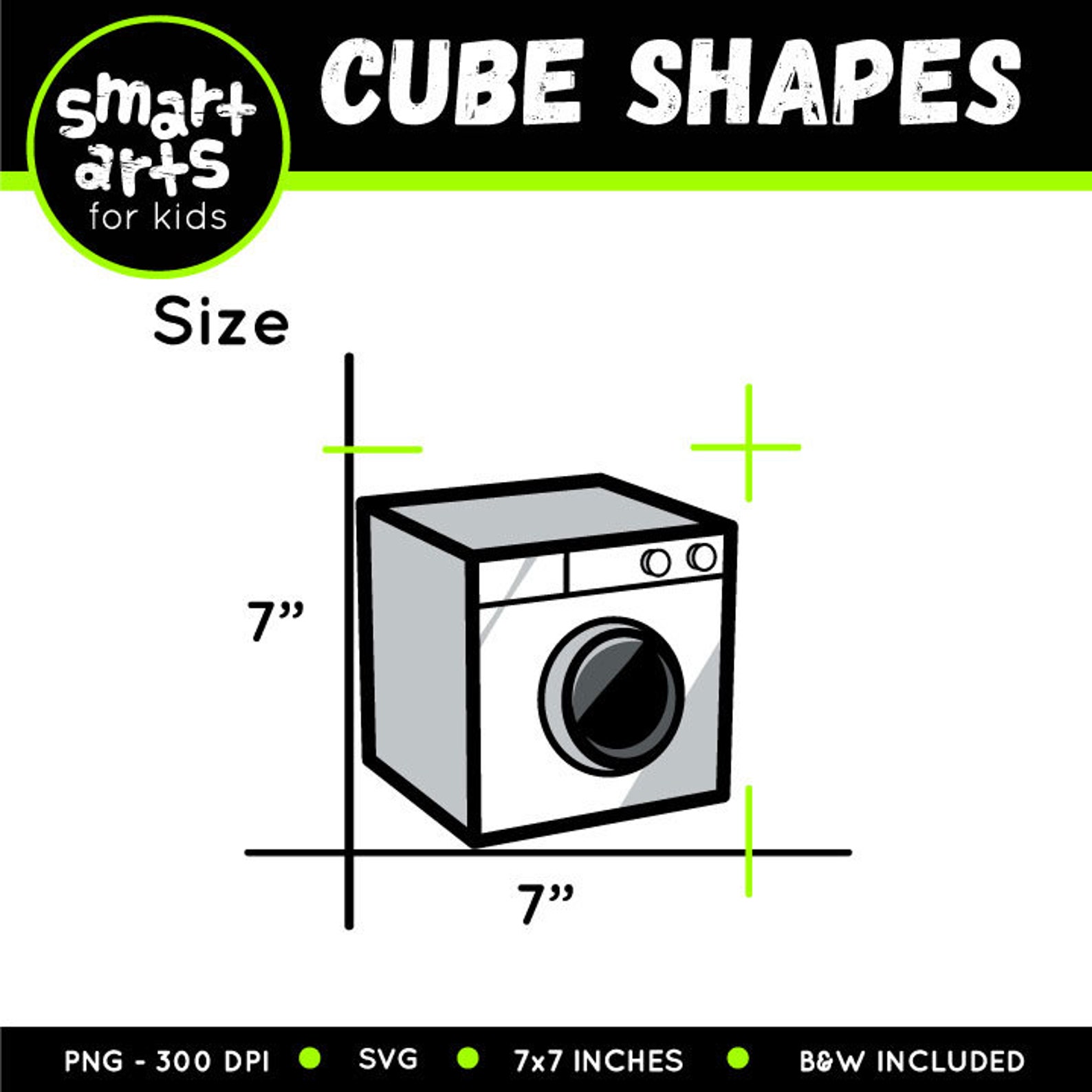 Cube Shapes Clip Art Cartoon Cube Cube Shapes Instant | Etsy