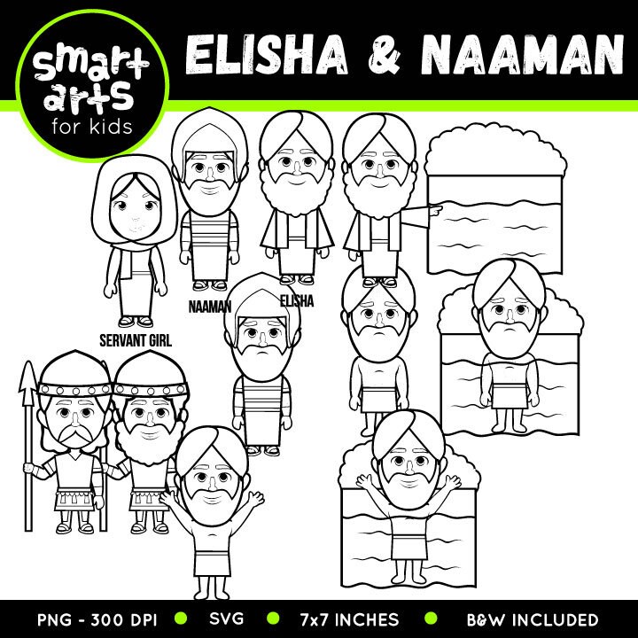 Elisha and Naaman Clip Art Bible Based Bible Characters - Etsy