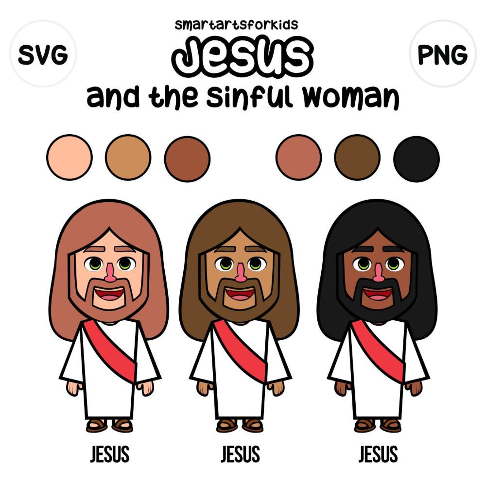 Jesus and the Sinful Woman - Bible Based - Bible Characters - SVG ...
