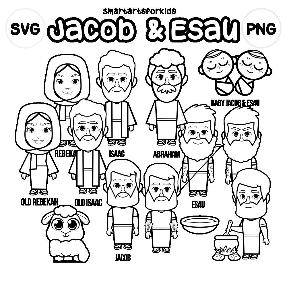 Jacob and Esau Clip Art- Bible Based - Bible Characters - VBS - Instant ...