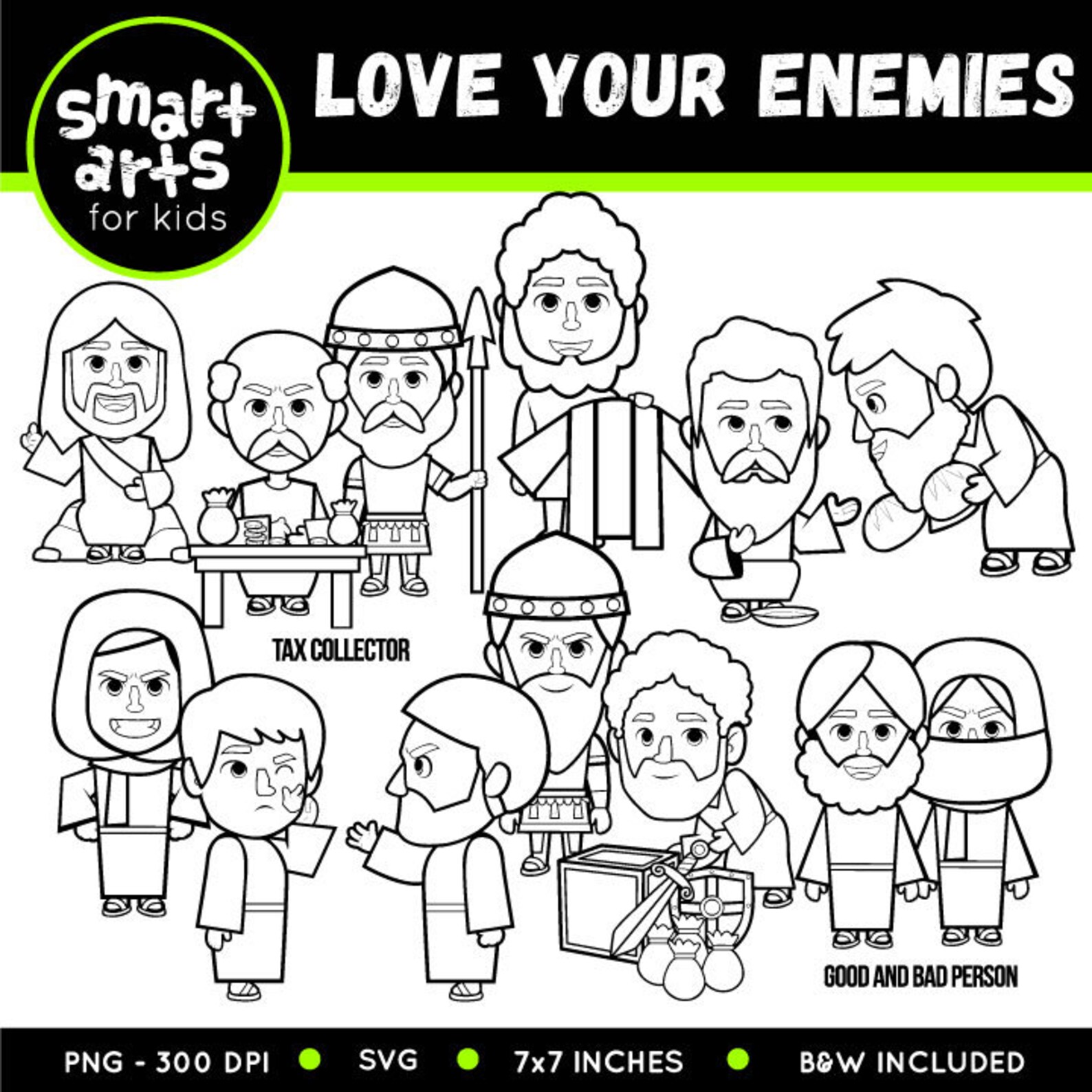 Love Your Enemies Clipart Bible Based Bible Characters - Etsy