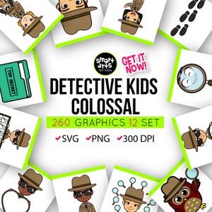 Detective Kids Clipart Bundle - Art for Kids, Detective Clip Art ...