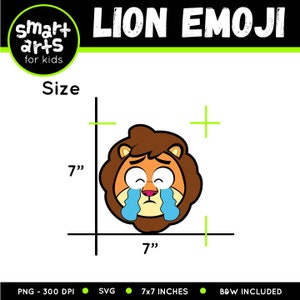 Lion Emoji Clip Art - Cartoon - Digital Graphics - Lion Emoji - Instant ...