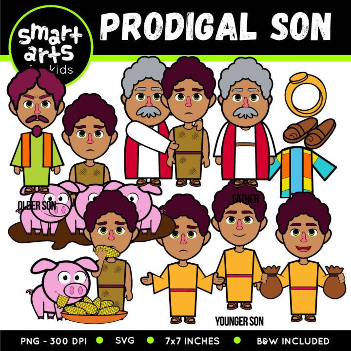 Prodigal Son Clipart Bible Based Bible Characters | Etsy