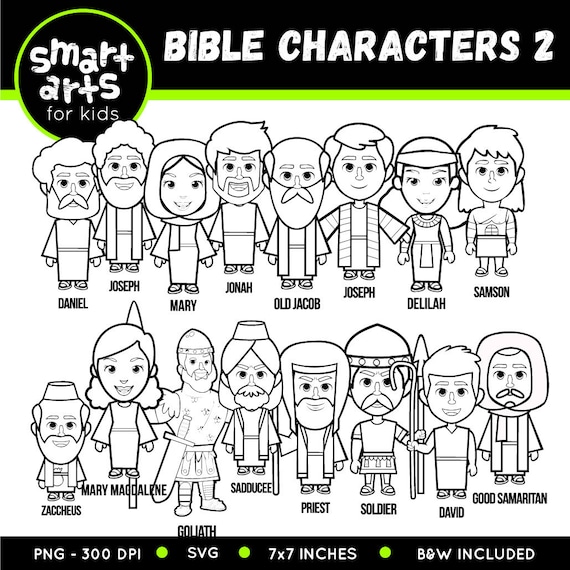 Bible Characters Clipart Black And White Star