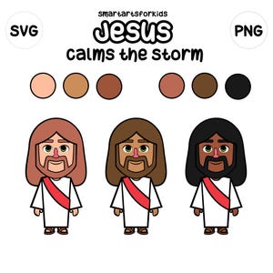 Jesus Calms the Storm Clipart - Bible Based - Bible Characters - SVG ...