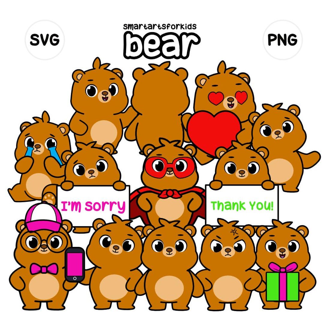 Bear Clip Art - Art for Kids - Bear - Instant Download - SVG Cricut ...