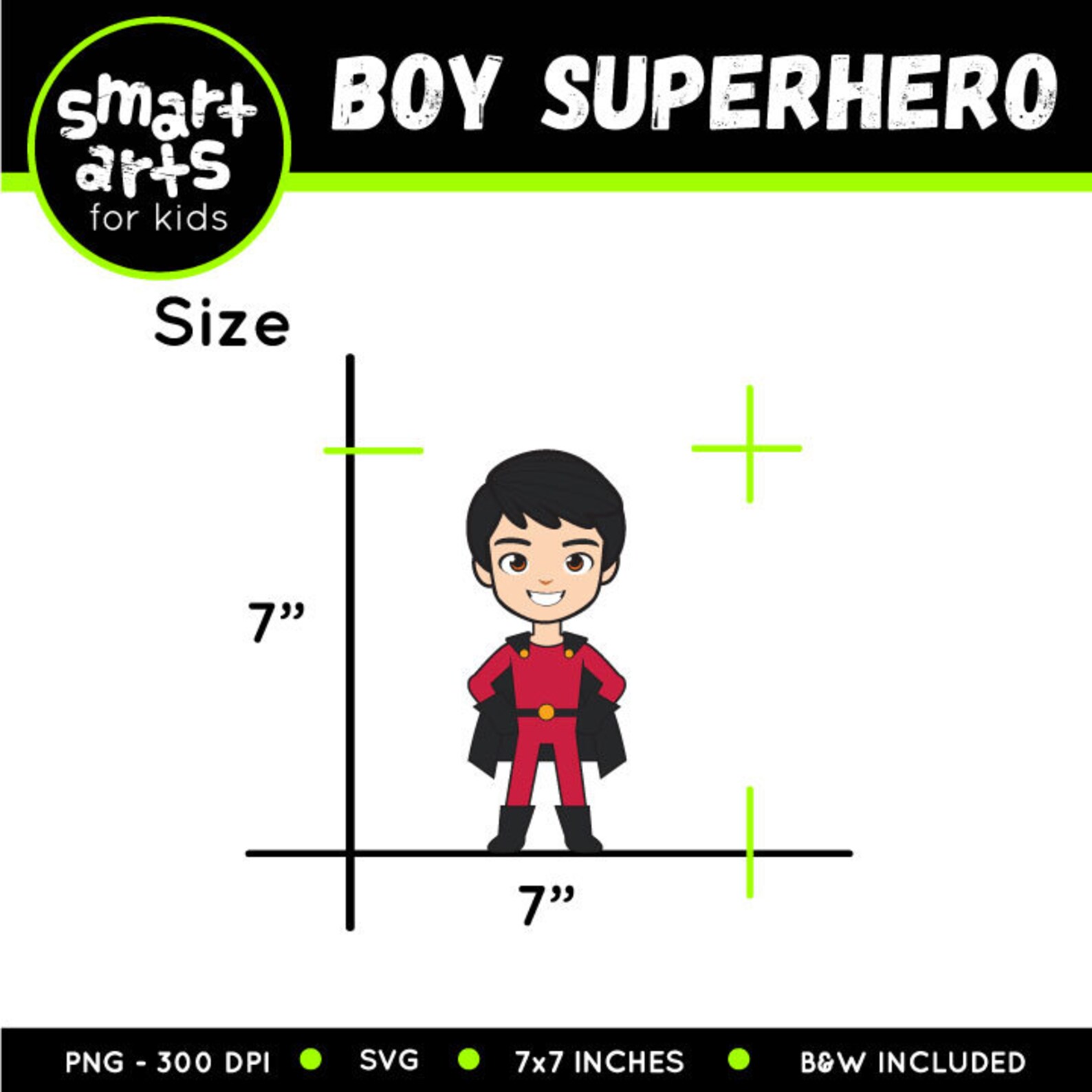 Boy Superhero Clip Art Cartoon digital graphics kids | Etsy