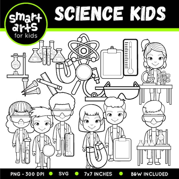 Science Clip Art For Kids Black And White