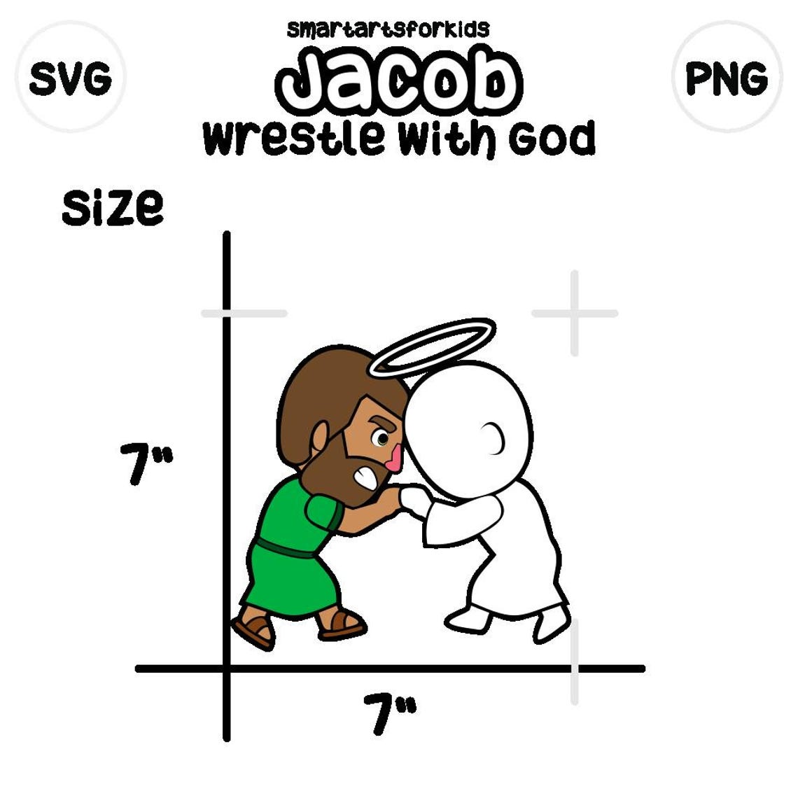 Jacob Wrestle With God Clip Art- Bible Based - Bible Characters - VBS ...