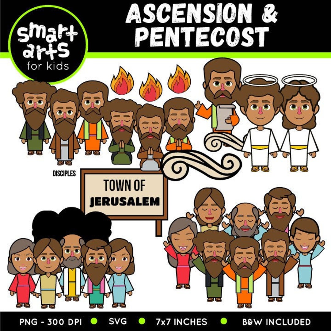 Ascension and Pentecost Clipart - Bible Based - Bible Characters - SVG ...