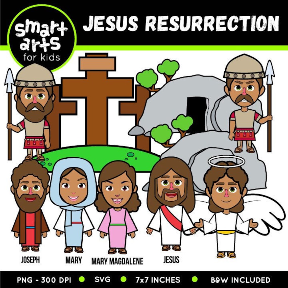 Jesus Resurrection Clip Art - Bible Based - Bible Characters - SVG ...