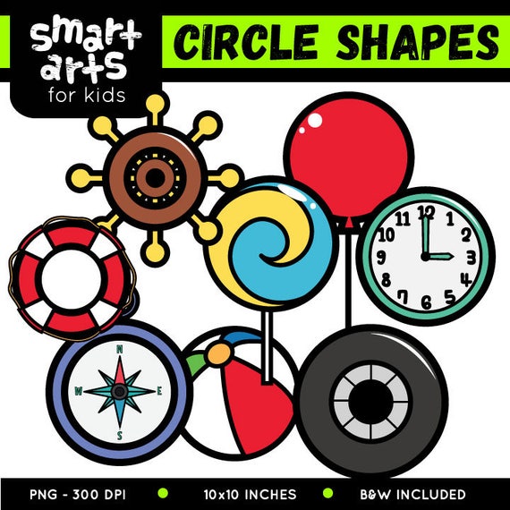 Circle Shapes Clip Art Cartoon digital graphics circle | Etsy
