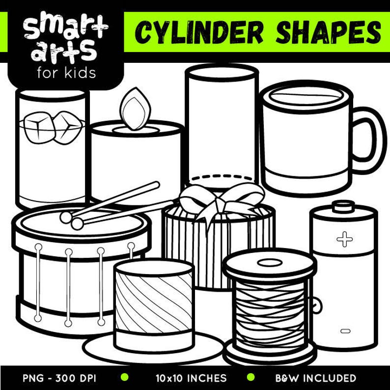 Cylinder Shapes Clip Art Cartoon digital graphics | Etsy