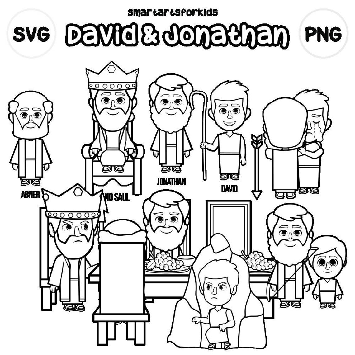 David and Jonathan Clip Art- Bible Based - Bible Characters - VBS ...