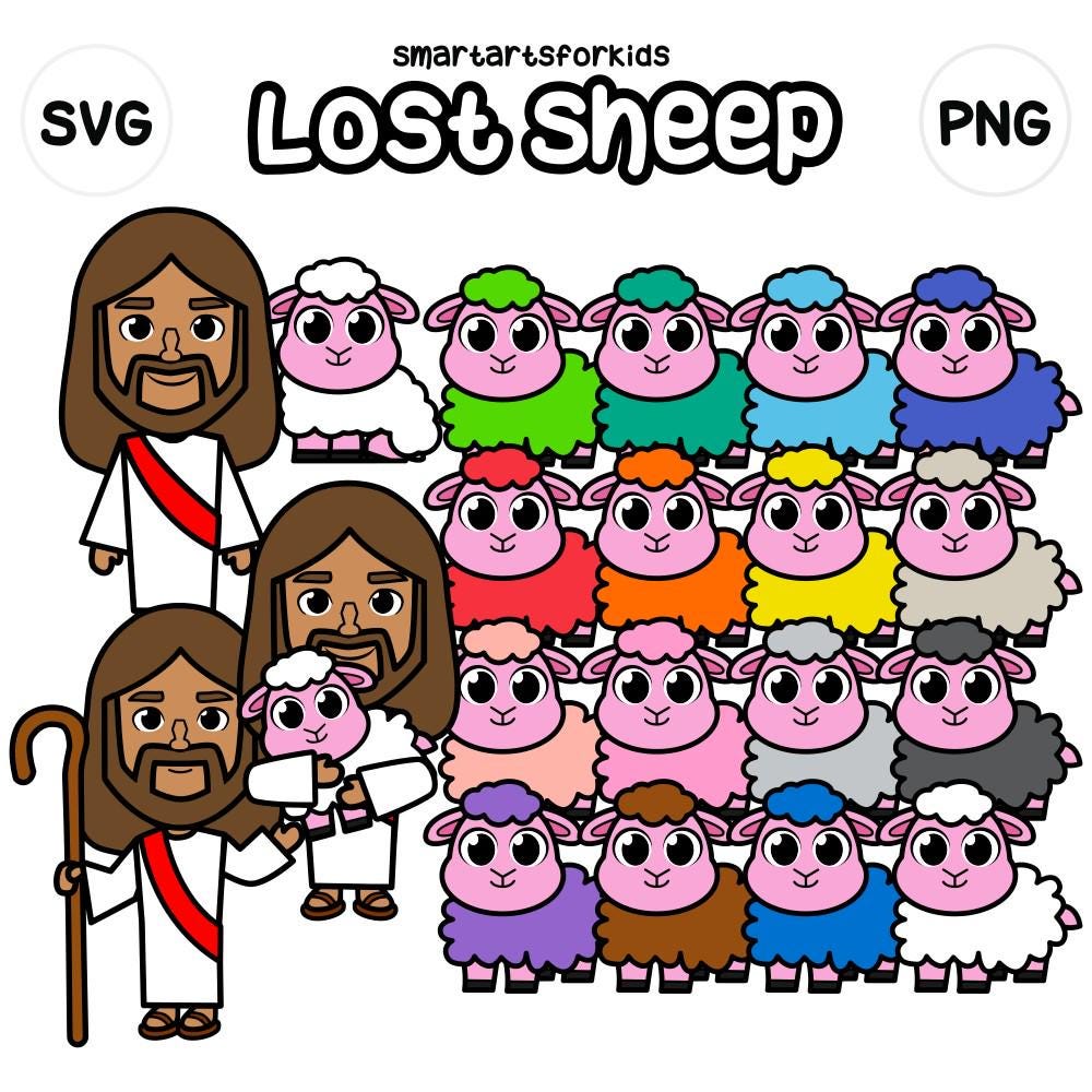 The Lost Sheep Clip Art - Bible Based - Bible Characters - SVG Cricut ...