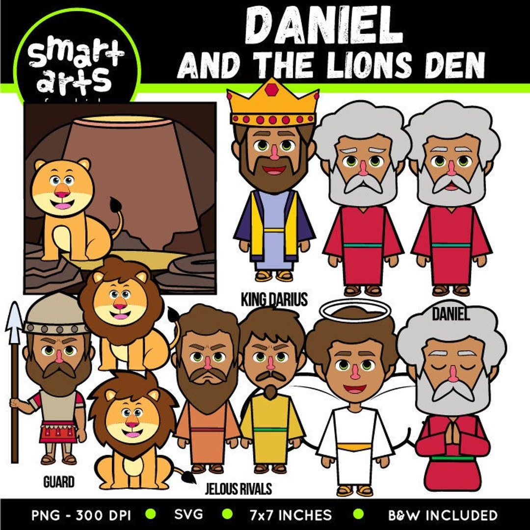 Daniel in the Lions Den Clip Art - Bible Based - Bible Characters - SVG ...