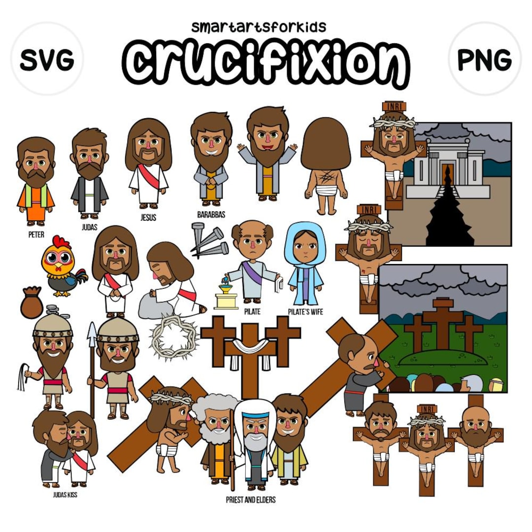 Crucifixion of Jesus Clip Art for Sunday School | SVG Cricut File - Etsy