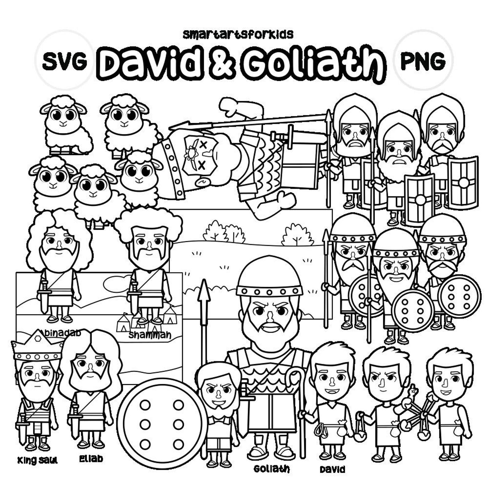 David and Goliath Clip Art - Bible Based - Bible Characters - SVG ...