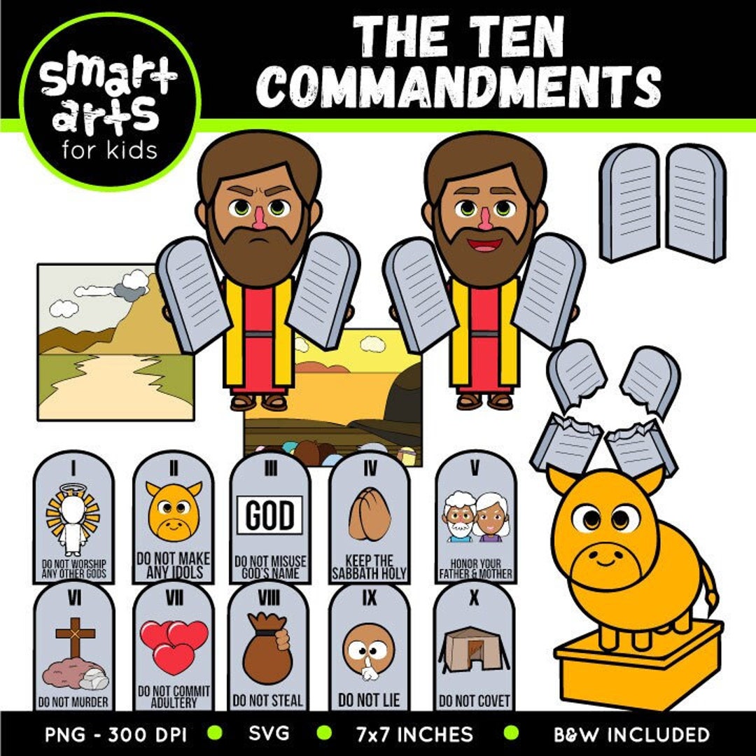 Ten Commandments Clip Art- Bible Based - Bible Characters - VBS ...
