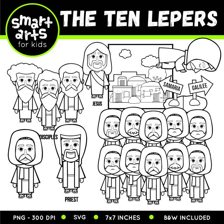 The Ten Lepers Clipart - Bible Based - Bible Characters - SVG Cricut ...