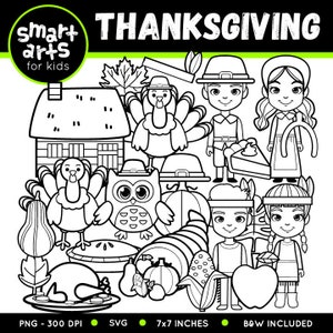 Thanksgiving Clip Art Set Thanksgiving Pilgrim Clipart Instant Download ...
